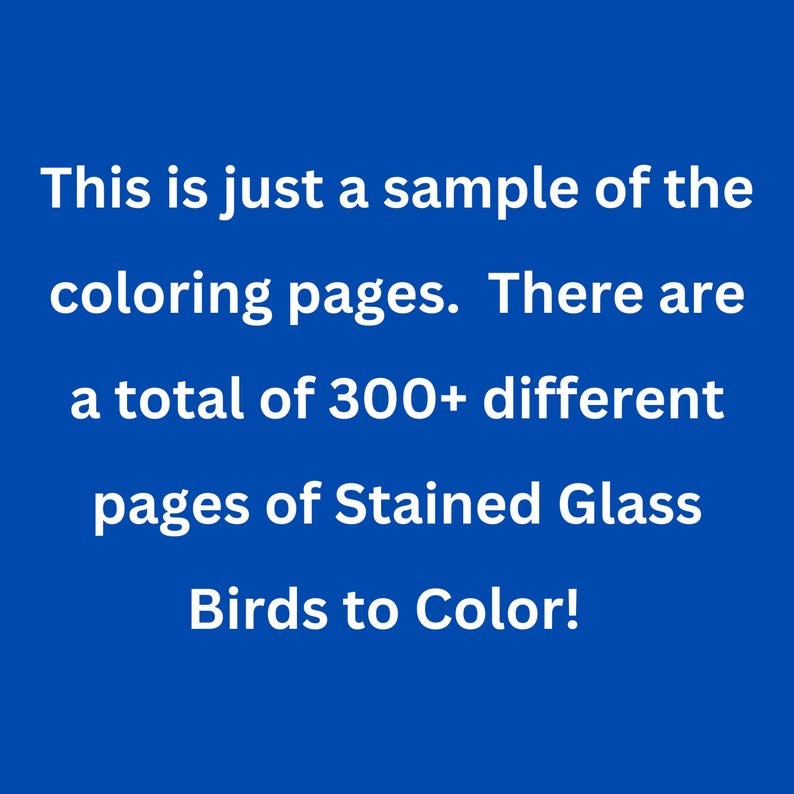300+ Stained Glass Birds Coloring Pages, Printable (digital Download ...