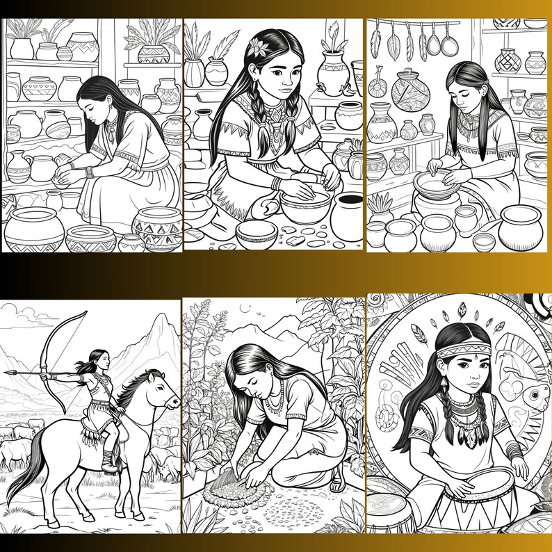 140 Native American Coloring Pages, Teepee, Feathers (digital Download ...