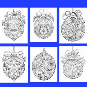 200 Christmas Ornaments Coloring Pages, Kids & Adults (digital Download ...