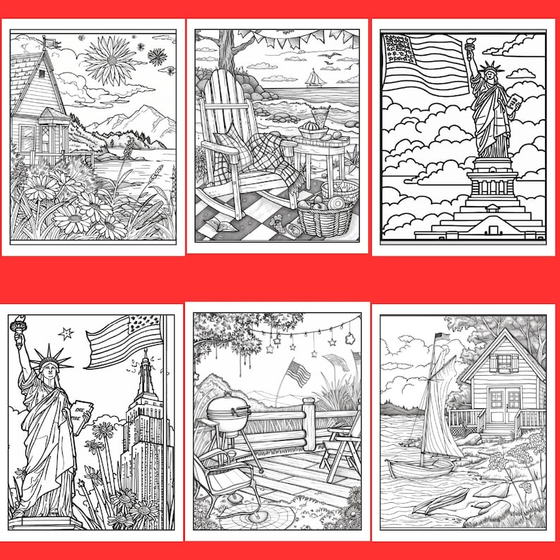 200 Patriotic Coloring Pages, Printable, Instant Download, Stress ...