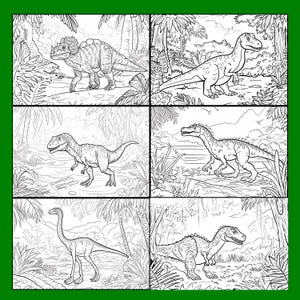 120 Dinosaur Coloring Pages, Instant Printable Digital Download ...