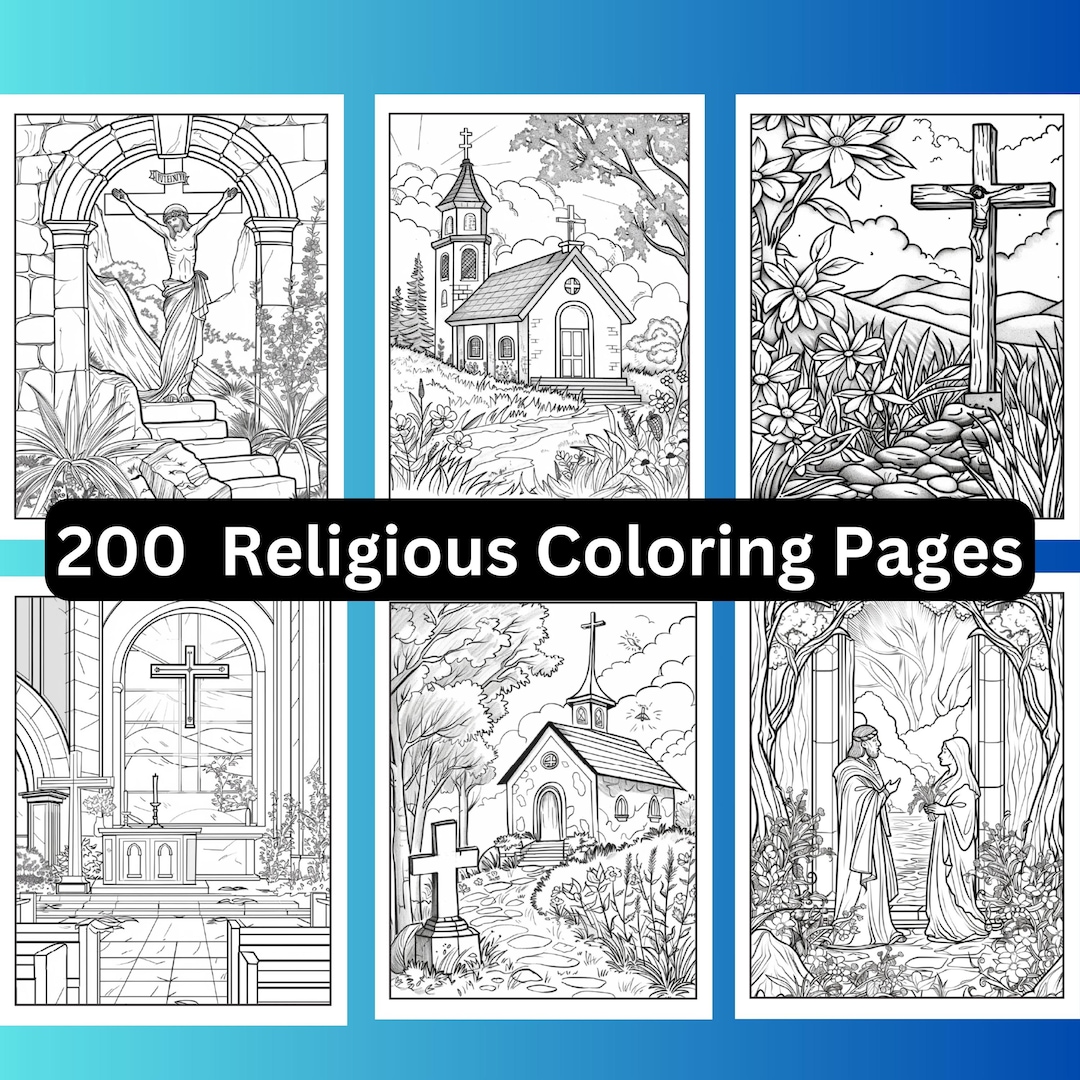 200 Religious Coloring Pages, Christian, Cross, Jesus, God, Church ...