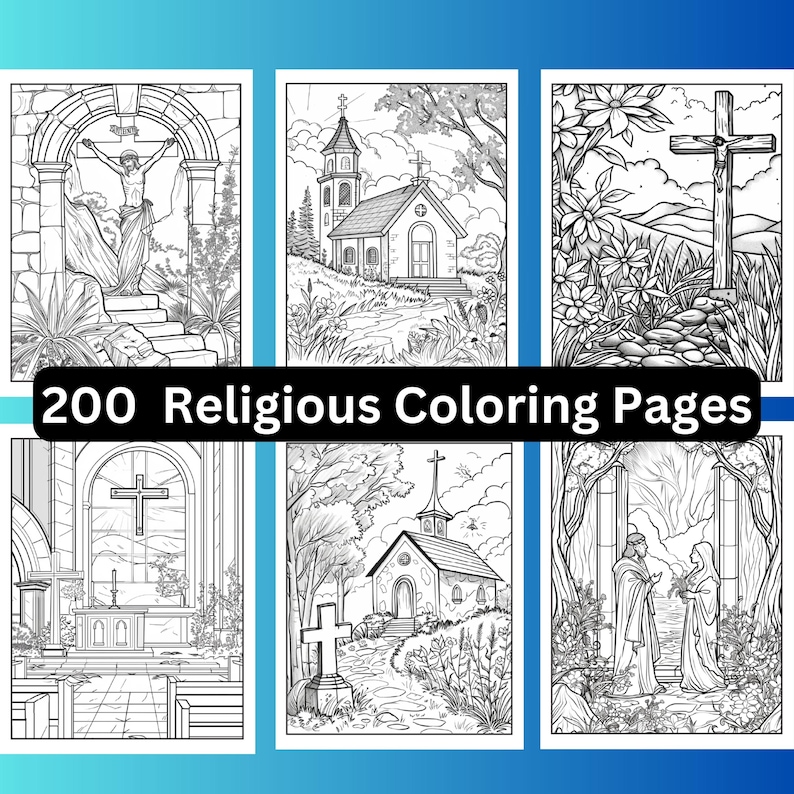 200 Religious Coloring Pages, Christian, Cross, Jesus, God, Church ...