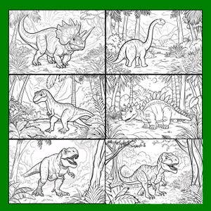 120 Dinosaur Coloring Pages, Instant Printable Digital Download ...