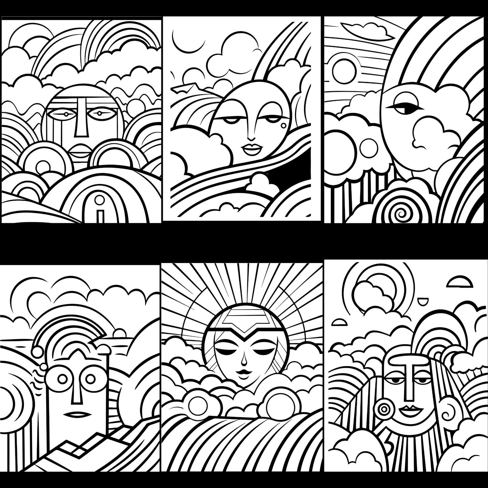 126 Bold & Easy Coloring Pages, Printable, Instant Digital Download ...