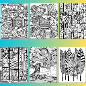 120 Zentangle Geometric Pattern Coloring Pages, Printable, Instant ...