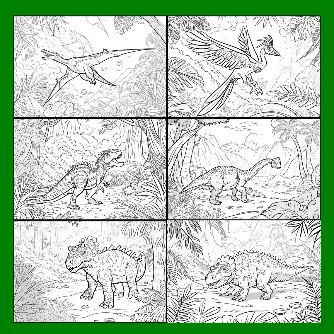 120 Dinosaur Coloring Pages, Instant Printable Digital Download ...