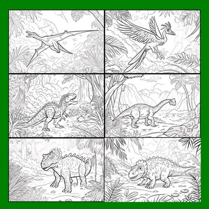 120 Dinosaur Coloring Pages, Instant Printable Digital Download ...