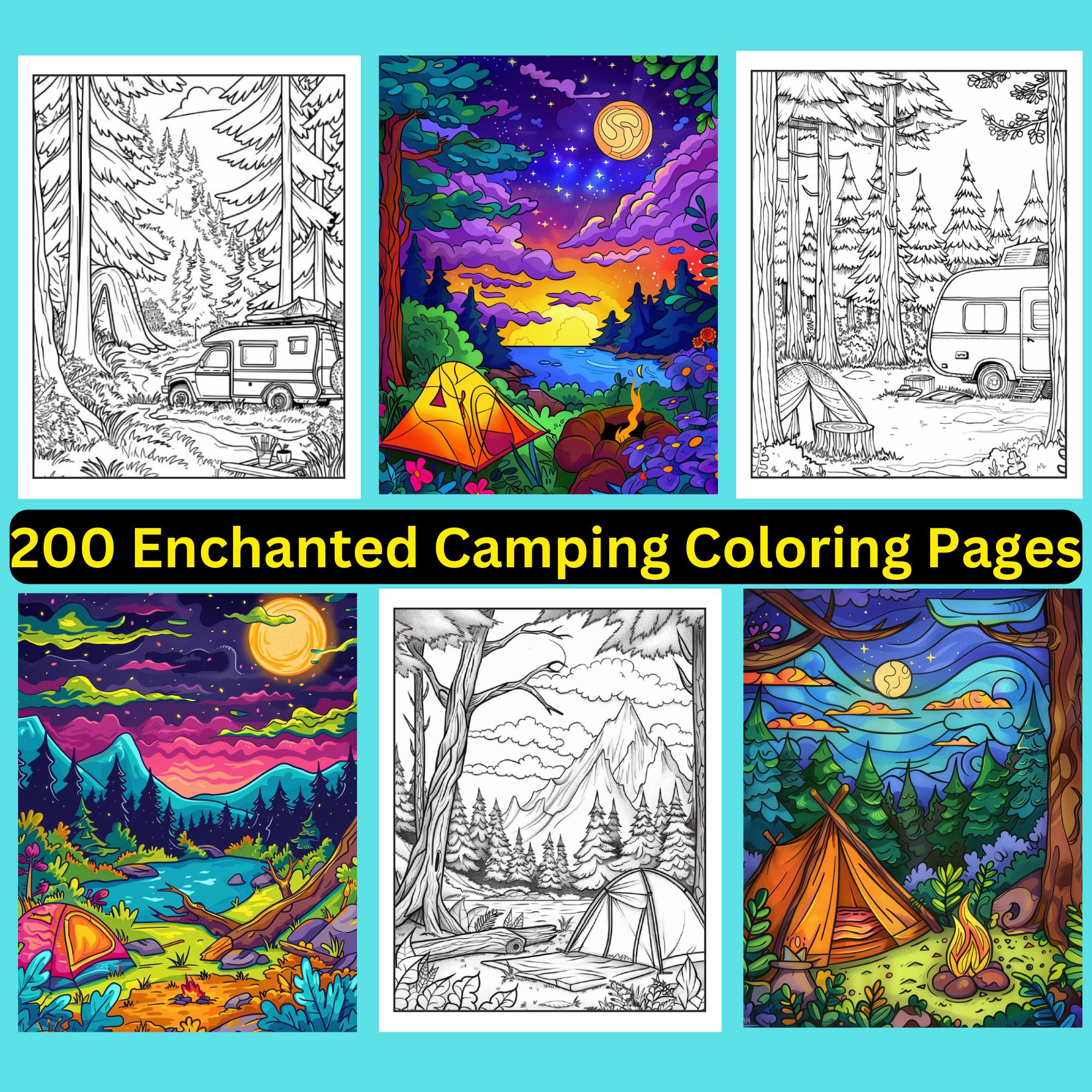 200 Enchanted Camping Coloring Pages, Printable, Digital, Download ...