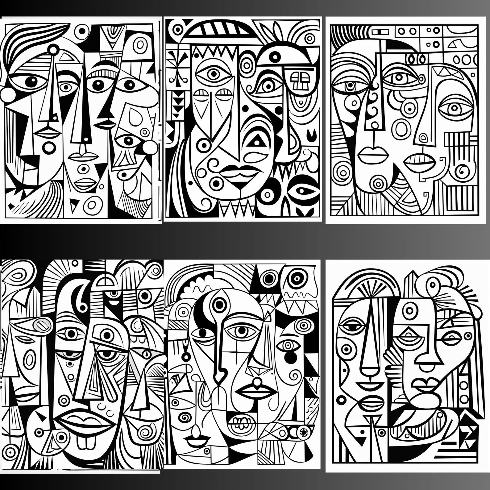 115 Picasso Coloring Pages, Abstract Modern Art (digital Download) - Etsy