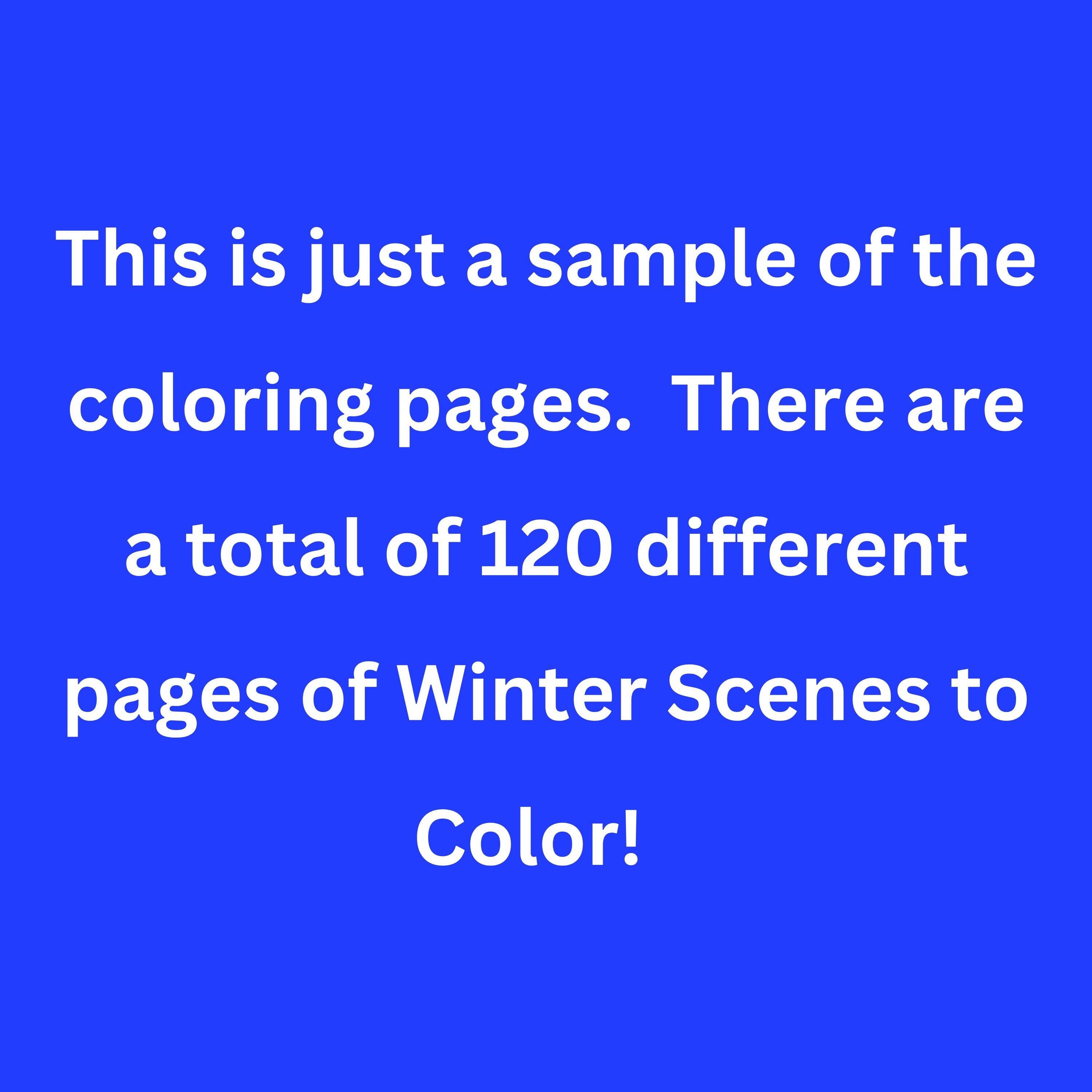 120 Winter Scenes Coloring Pages Book, Printable, Instant Download ...