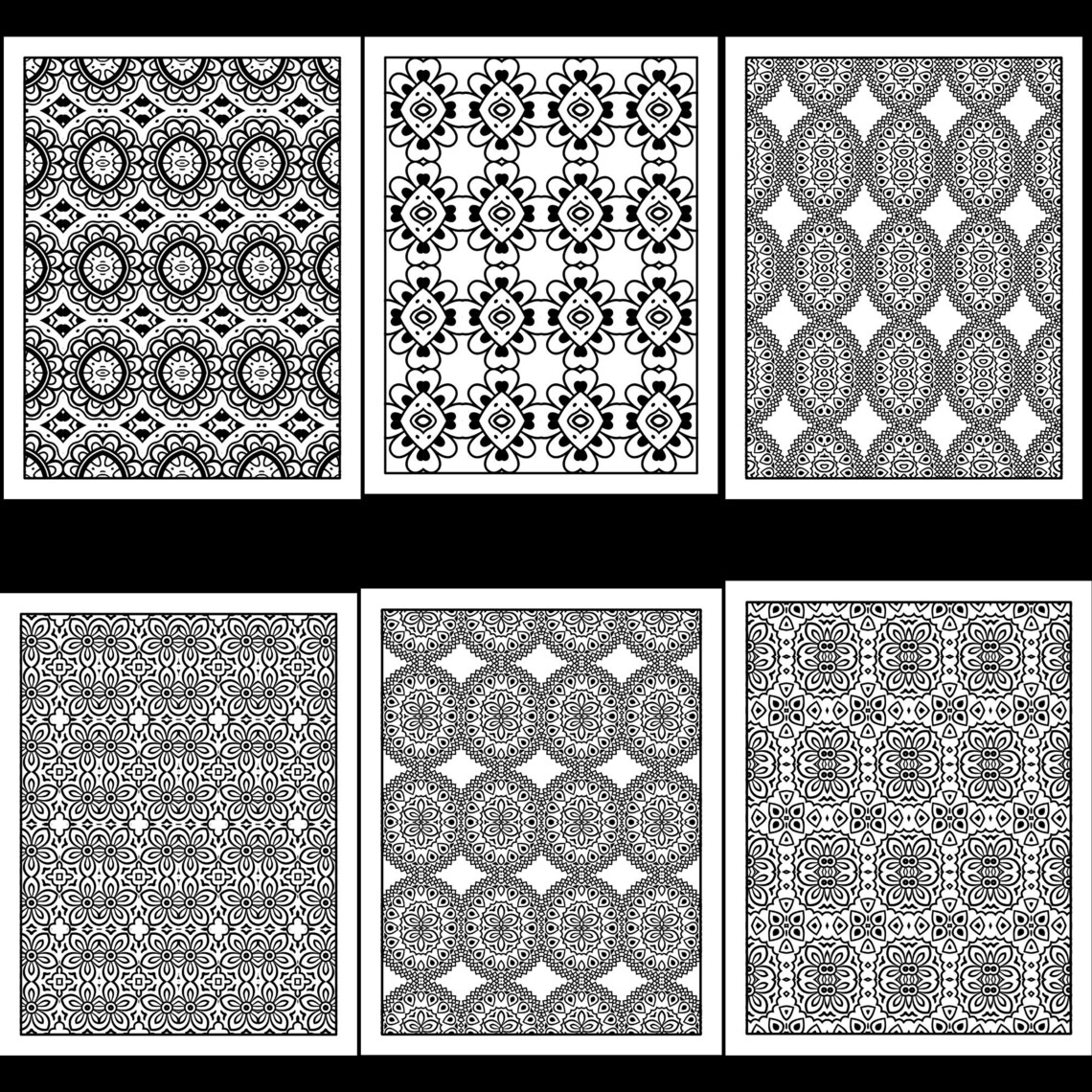 138 Geometric Pattern Coloring Pages, Printable, Instant Digital ...