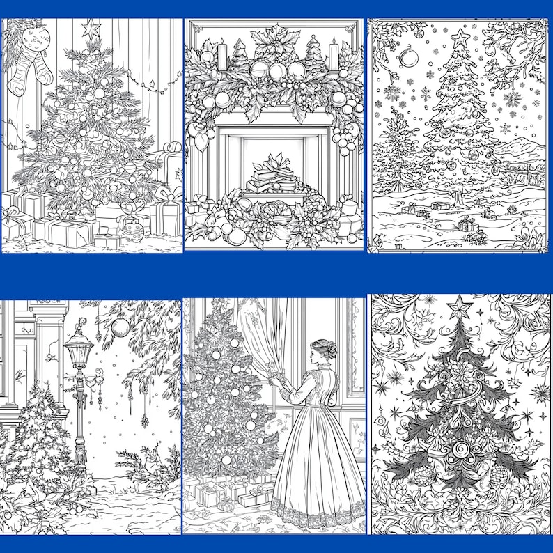 100 Victorian Christmas Coloring Pages, Book, Printable, Instant ...