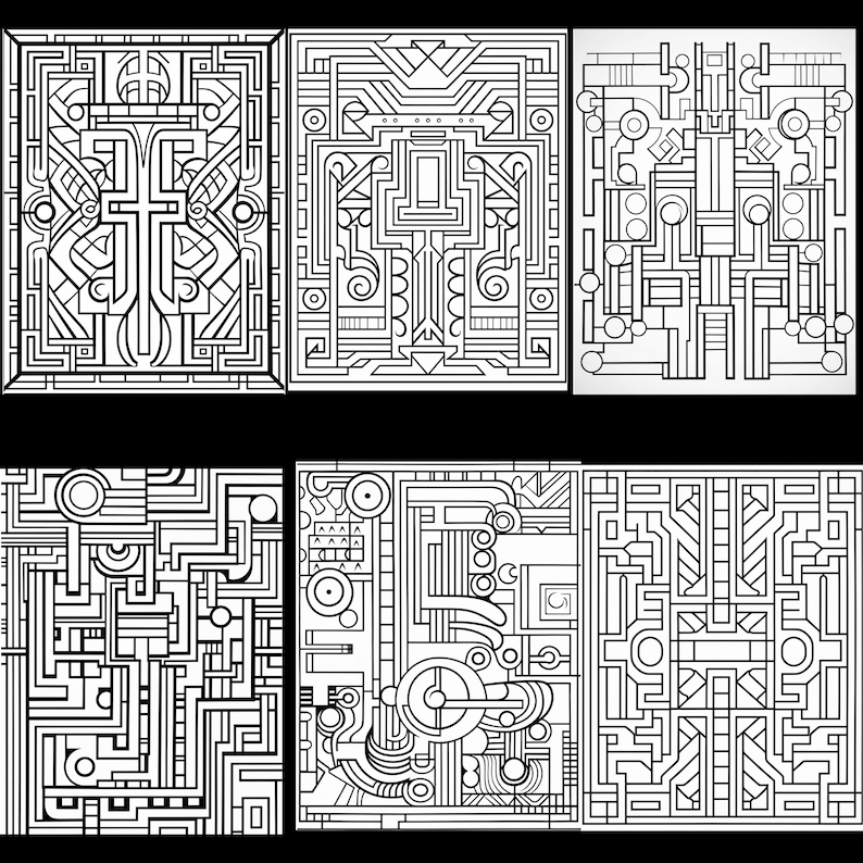 100 Geometric Patterns Coloring Pages, Printable Art (digital Download ...