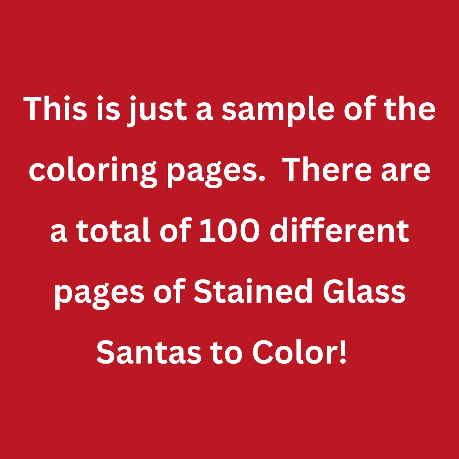100 Stained Glass Santa Coloring Pages, Book, Printable, Instant ...