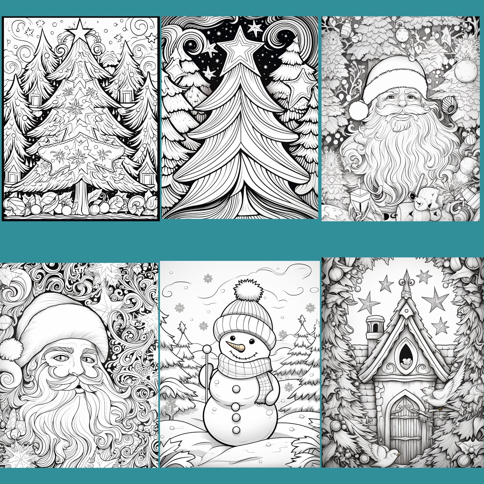 100 Vintage Christmas Coloring Pages, Kids & Adults (digital Download ...