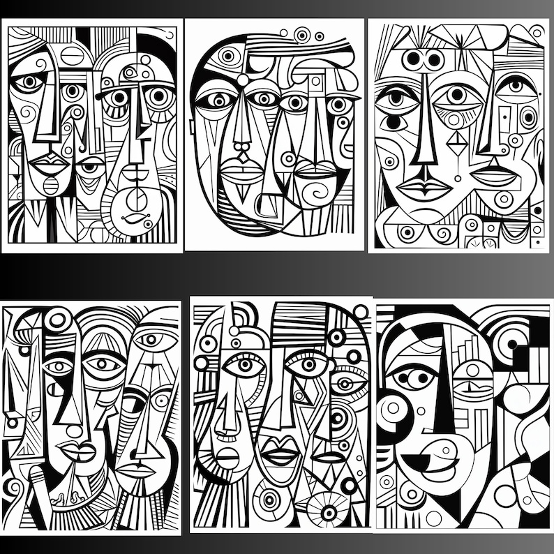 115 Picasso Coloring Pages, Abstract Modern Art (digital Download) - Etsy