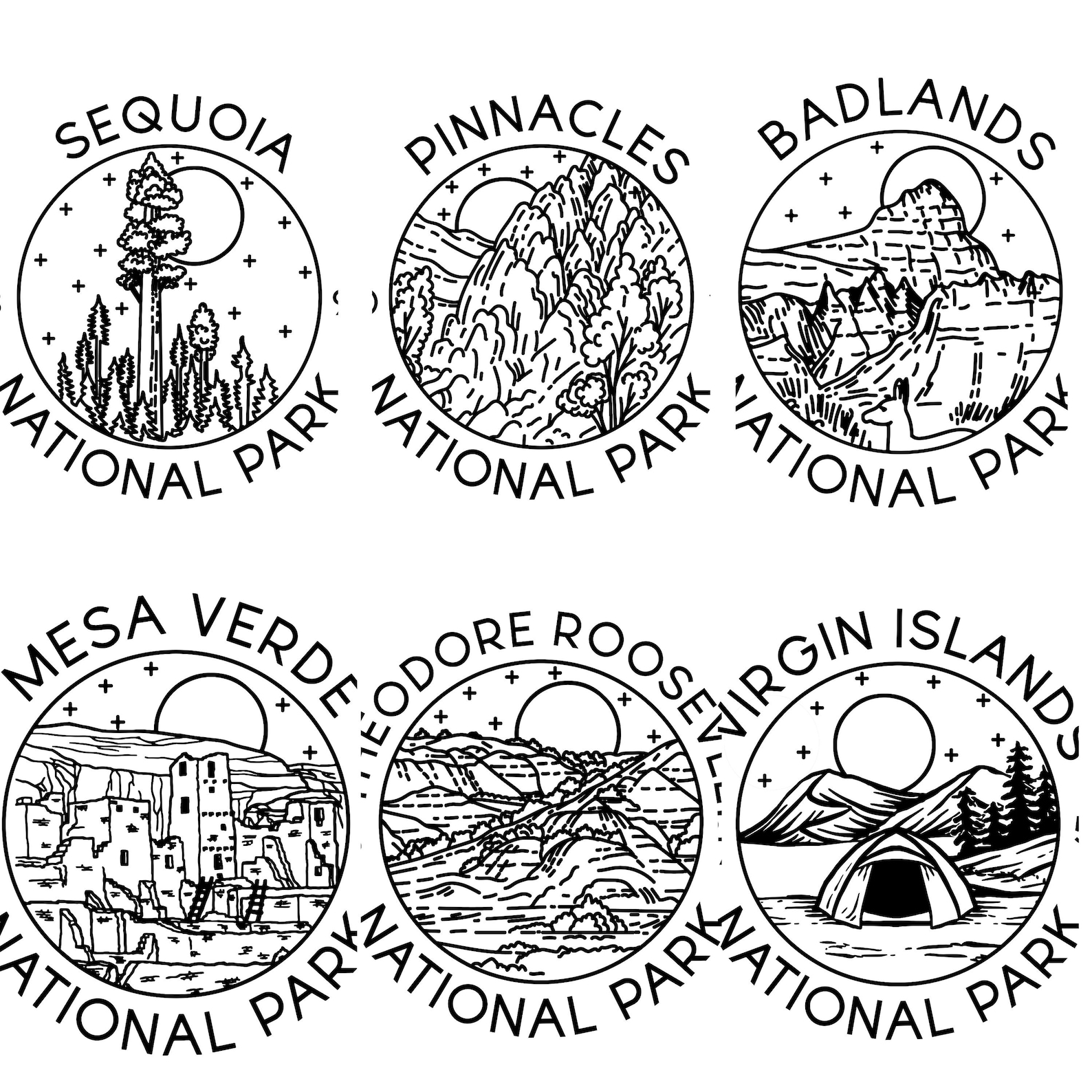 63 US National Parks Coloring Pages, Printable, Instant Digital ...