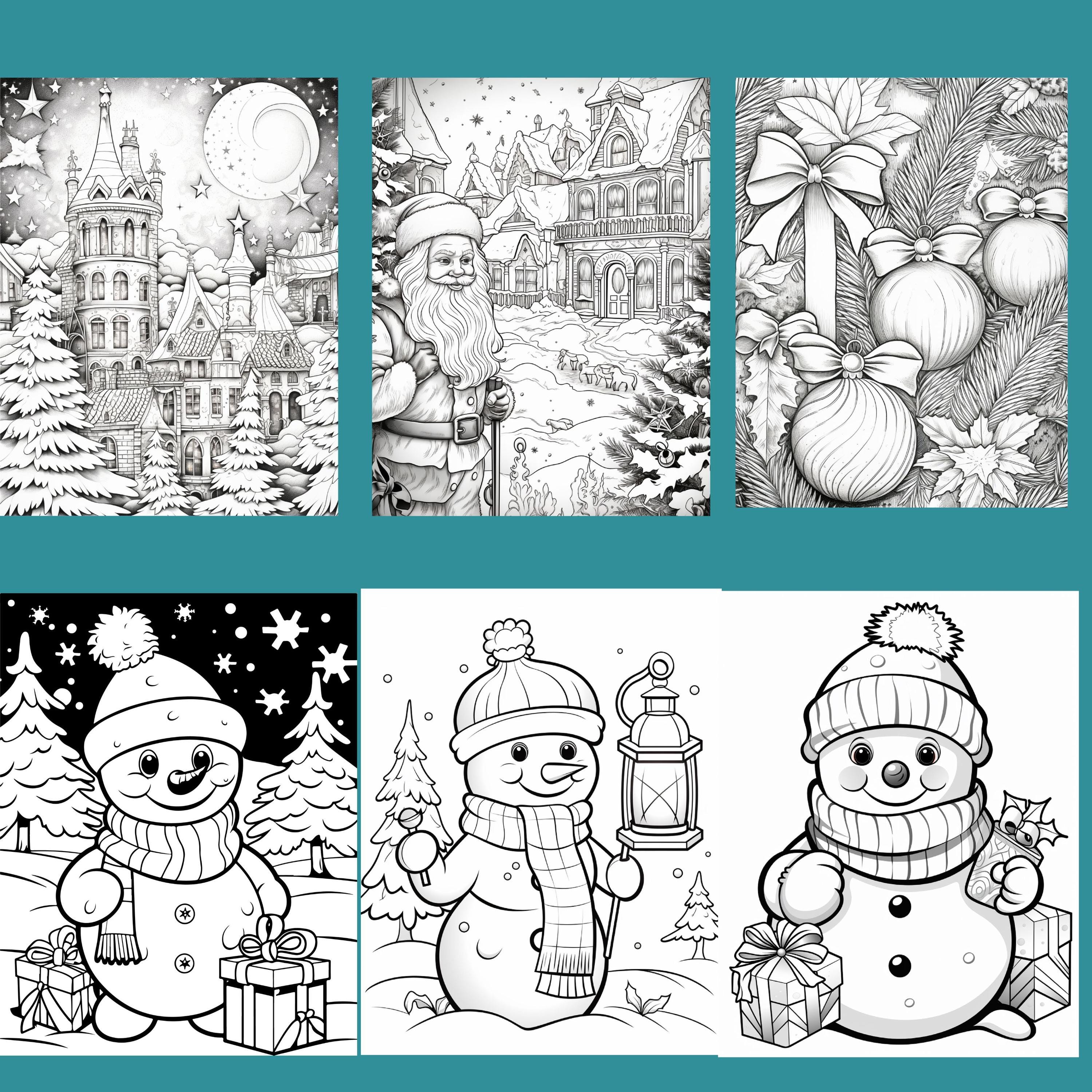 100 Vintage Christmas Coloring Pages, Kids & Adults (digital Download ...