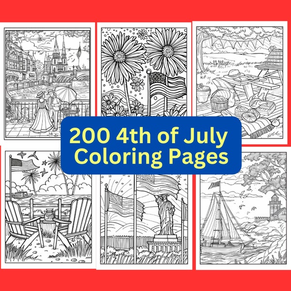 4th of July Adult Coloring Pages Printable - Etsy