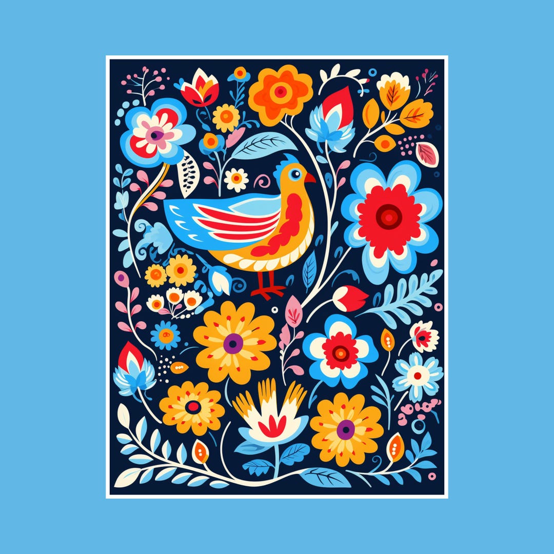 150+ Folk Art Coloring Pages Simple Art in PDF Format (digital Download ...