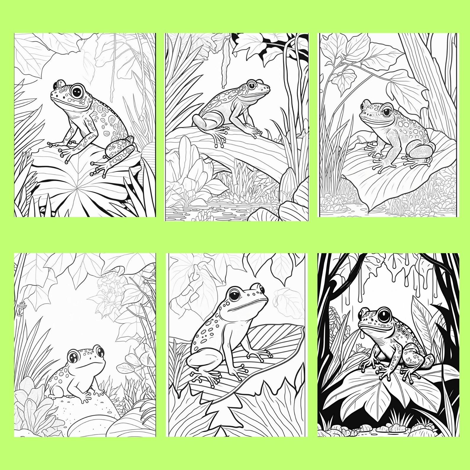84 Cute Frogs Coloring Pages, Printable, Instant Download, Child ...