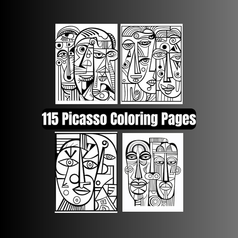 115 Picasso Coloring Pages, Abstract Modern Art (digital Download) - Etsy