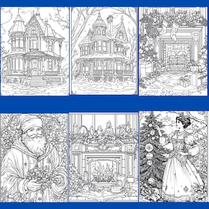 100 Victorian Christmas Coloring Pages, Book, Printable, Instant ...