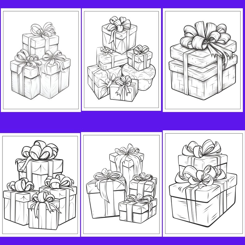 200 Christmas Gifts Coloring Pages, Holiday Ornaments (digital Download ...