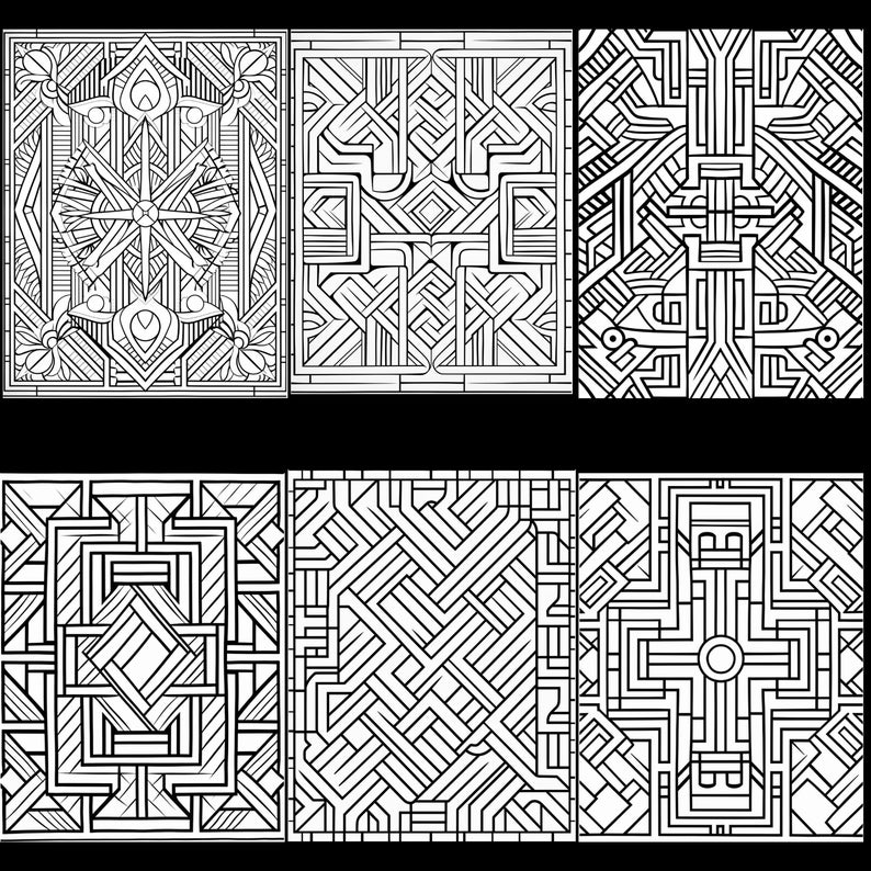 100 Geometric Patterns Coloring Pages, Printable Art (digital Download ...