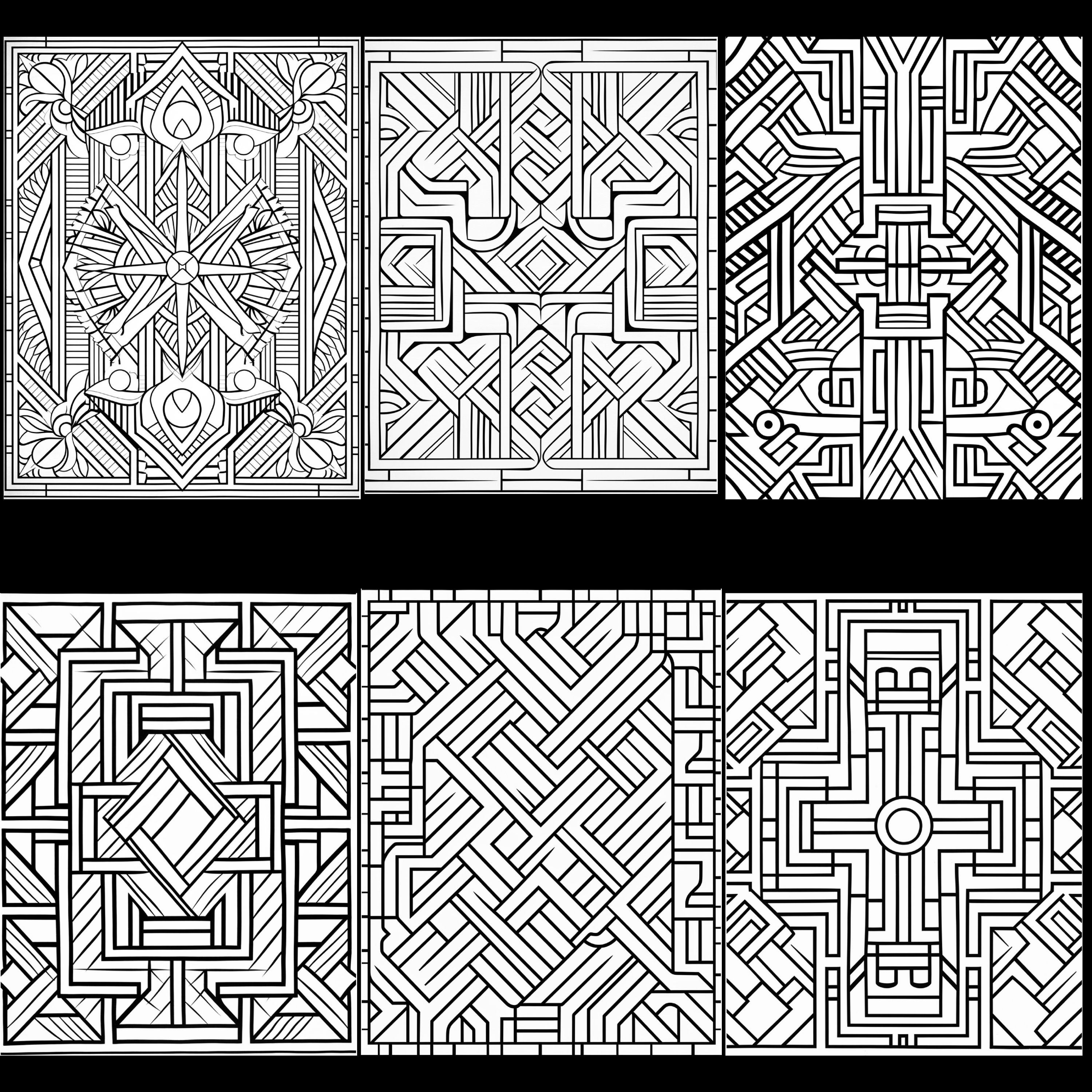100 Geometric Patterns Coloring Pages, Printable Art (digital Download ...