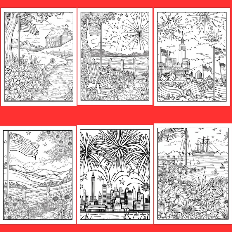 200 USA Patriotic Coloring Pages, Stress Relief (digital Download) - Etsy
