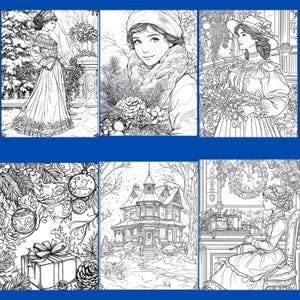 100 Victorian Christmas Coloring Pages, Kids & Adults (digital Download ...
