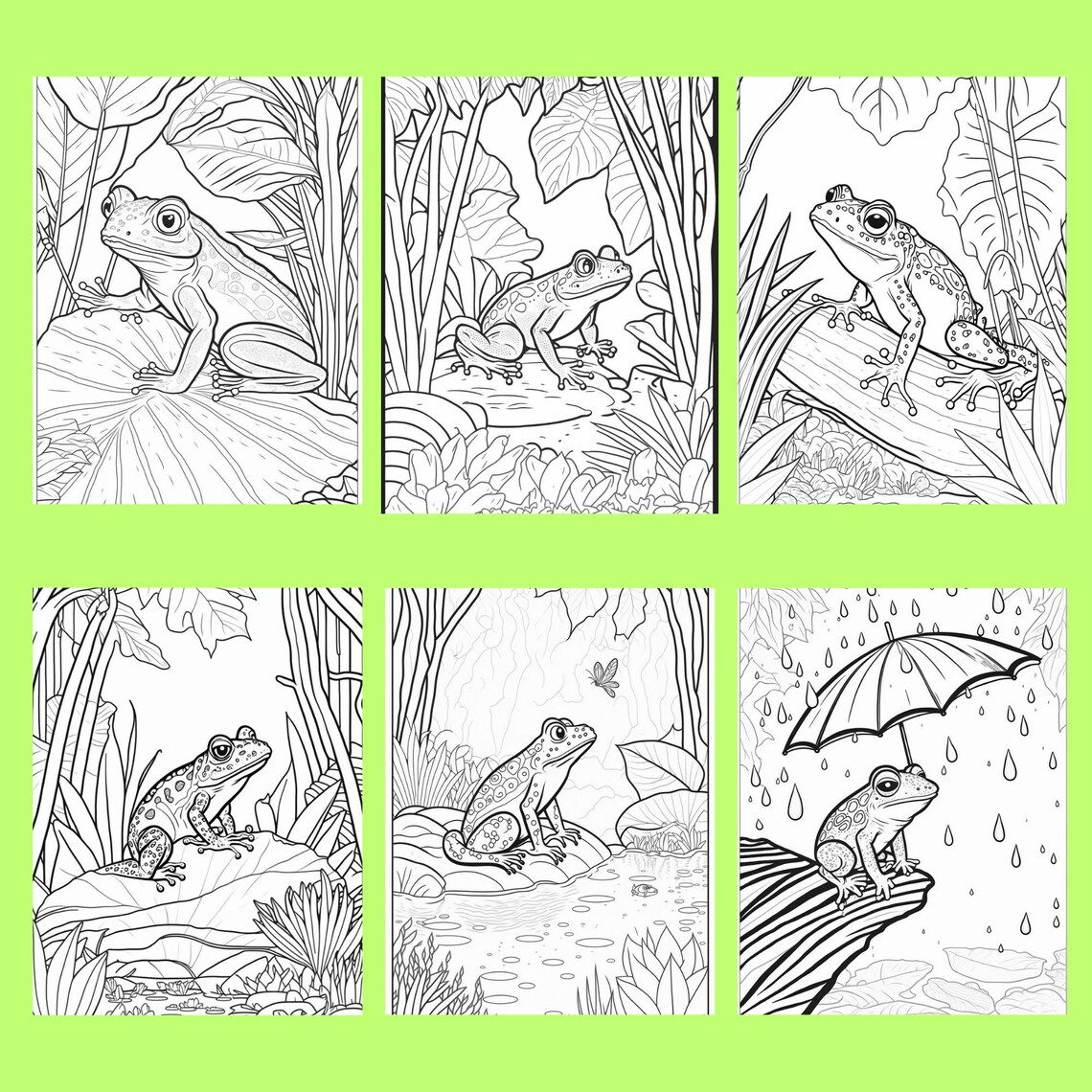 84 Cute Frogs Coloring Pages, Printable, Instant Download, Child ...