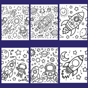 146 Outer Space Coloring Pages, Printable, Digital, Download, Paint ...