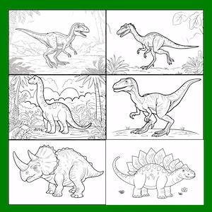 120 Dinosaur Coloring Pages, Instant Printable Digital Download ...