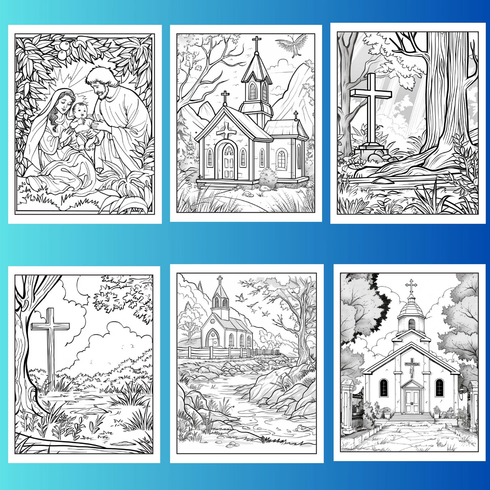200 Religious Coloring Pages, Christian, Cross, Jesus, God, Church ...