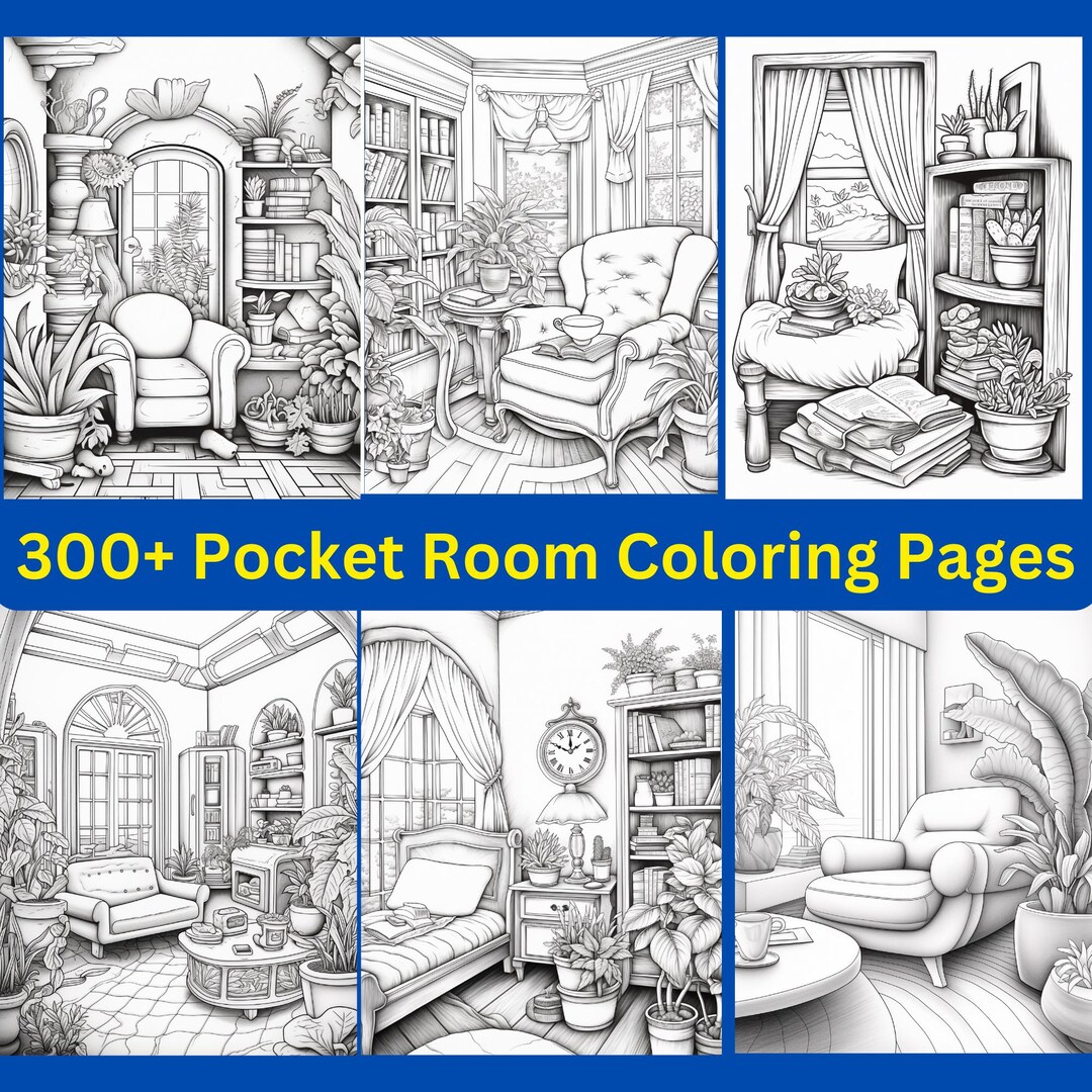 300+ Pocket Room Coloring Pages, Printable, Download, Digital, Color ...