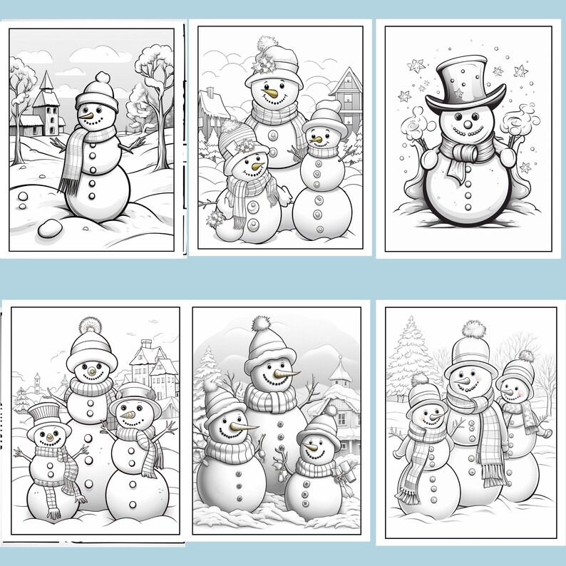 100+ Snowman Coloring Pages Book, Printable, Instant Download, Stress ...