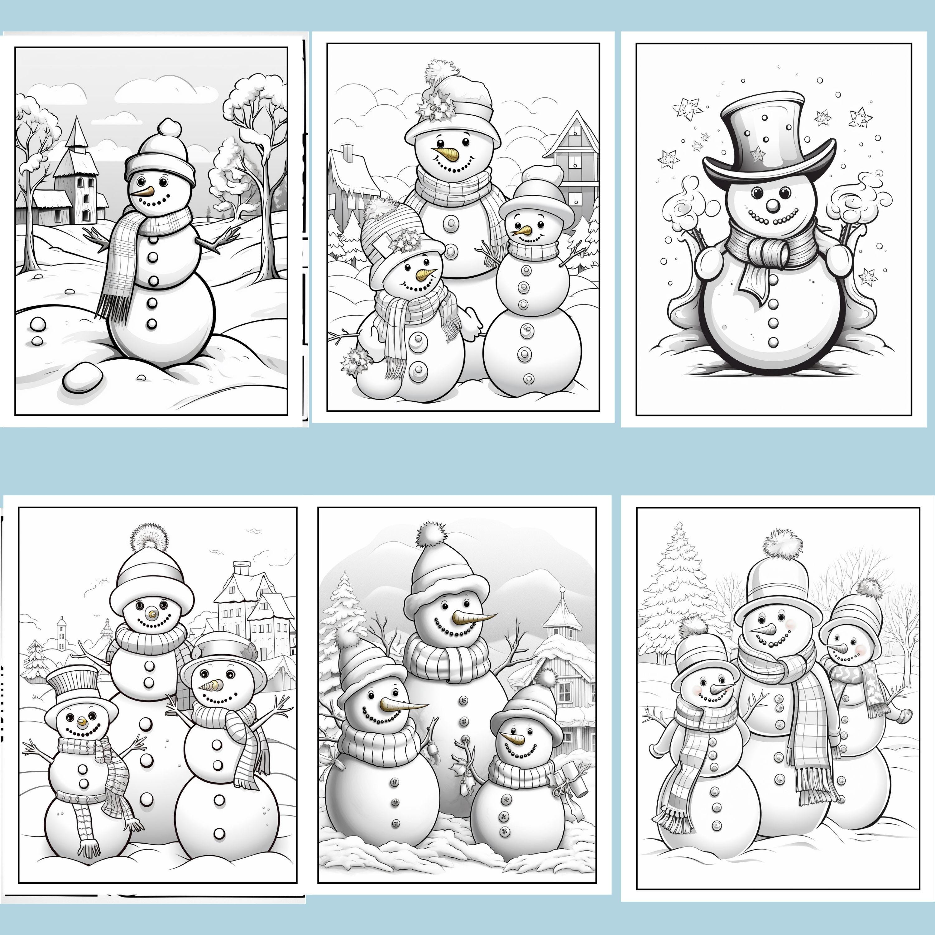 100+ Snowman Coloring Pages Book, Printable, Instant Download, Stress ...