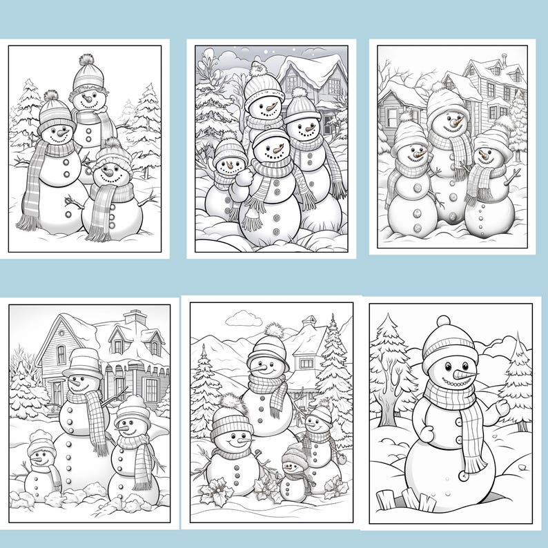 100+ Snowman Coloring Pages Book, Printable, Instant Download, Stress ...