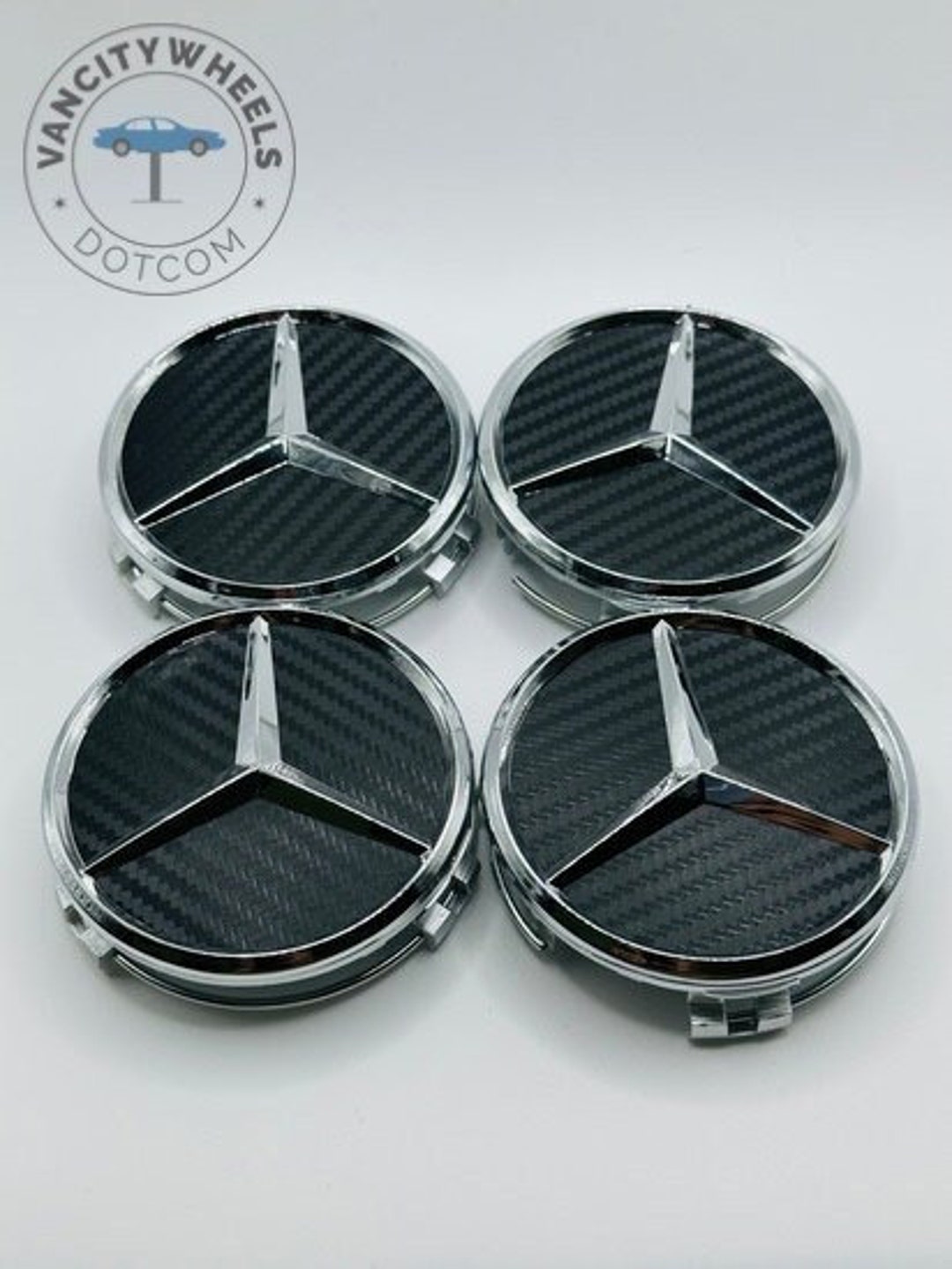 Set of 4 Black/grey Mercedes Benz Alloy Wheel Center Caps 76mm, Black ...