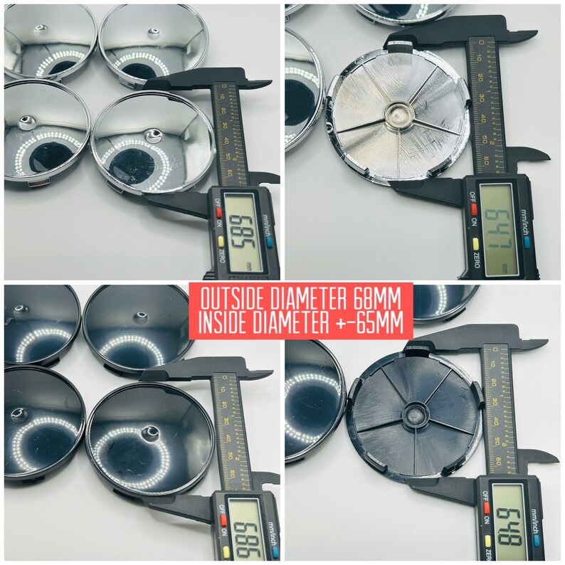 65mm 4PCS Mitsubishi Wheel Caps Stickers Emblems Fits 68mm 75mm 138mm ...