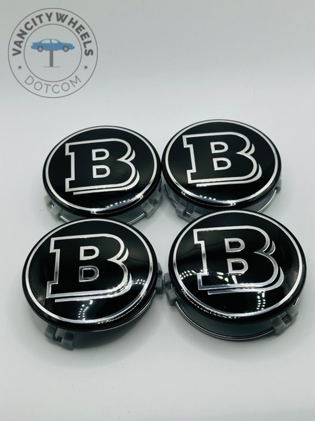Set of 4 Black/chrome Brabus Alloy Wheel Center Caps 75mm - Etsy