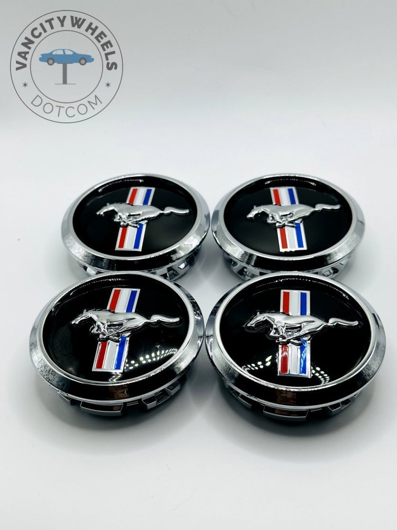 Exclusive Ford Mustang Wheel Caps, Set of 4 Black Ford Mustang Alloy ...
