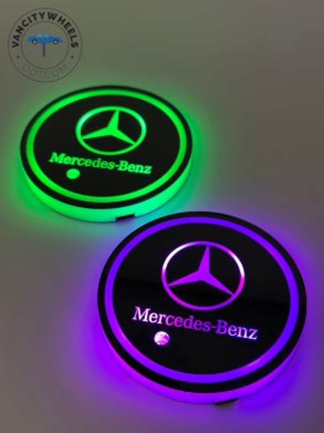 Led Cup Holder Lights 2 Pieces Car Coaster 7 Colors USB Charging With ...