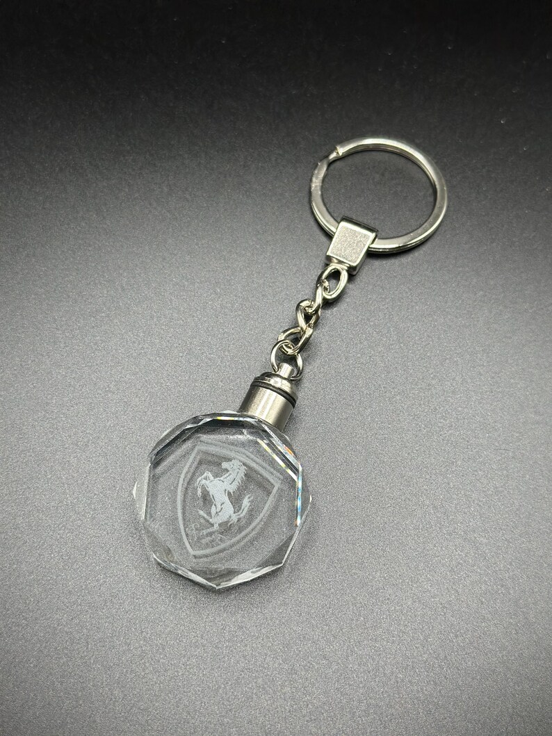 Ferrari Logo LED Crystal Light Cute Keychain Gift for Car - Etsy