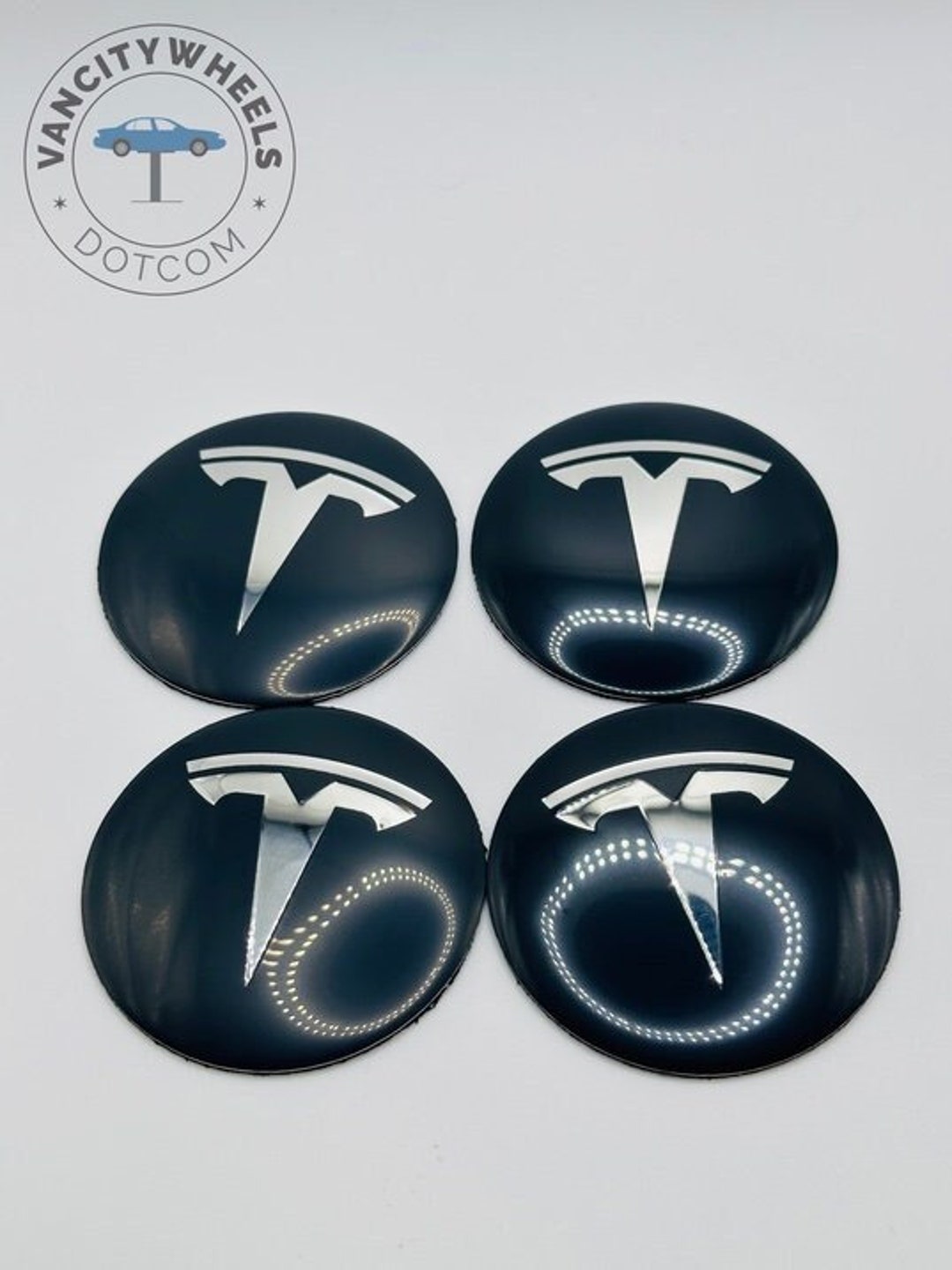 65mm 4PCS Tesla Wheel Caps Stickers Emblems Fits 68mm 75mm 138mm Wheel ...