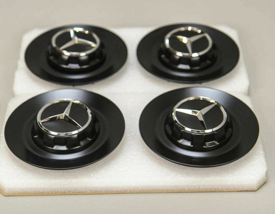 4 Pcs Mercedes Benz AMG 164mm Wheel Center Hub Cover Cap, Matte Black ...