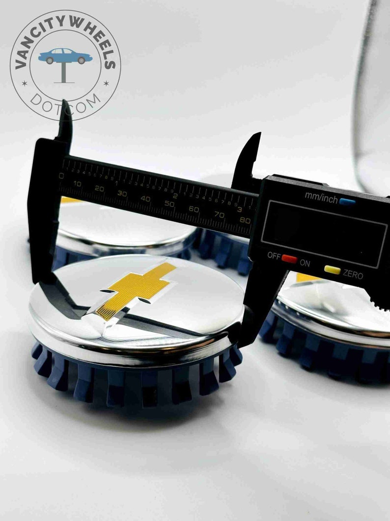 Set of 4 Chrome/gold Chevrolet Alloy Wheel Center Caps 83mm, Chrome ...